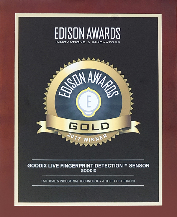 Goodix’s Live Finger Detection™ Wins Gold at 2017 Edison Awards™ | Goodix
